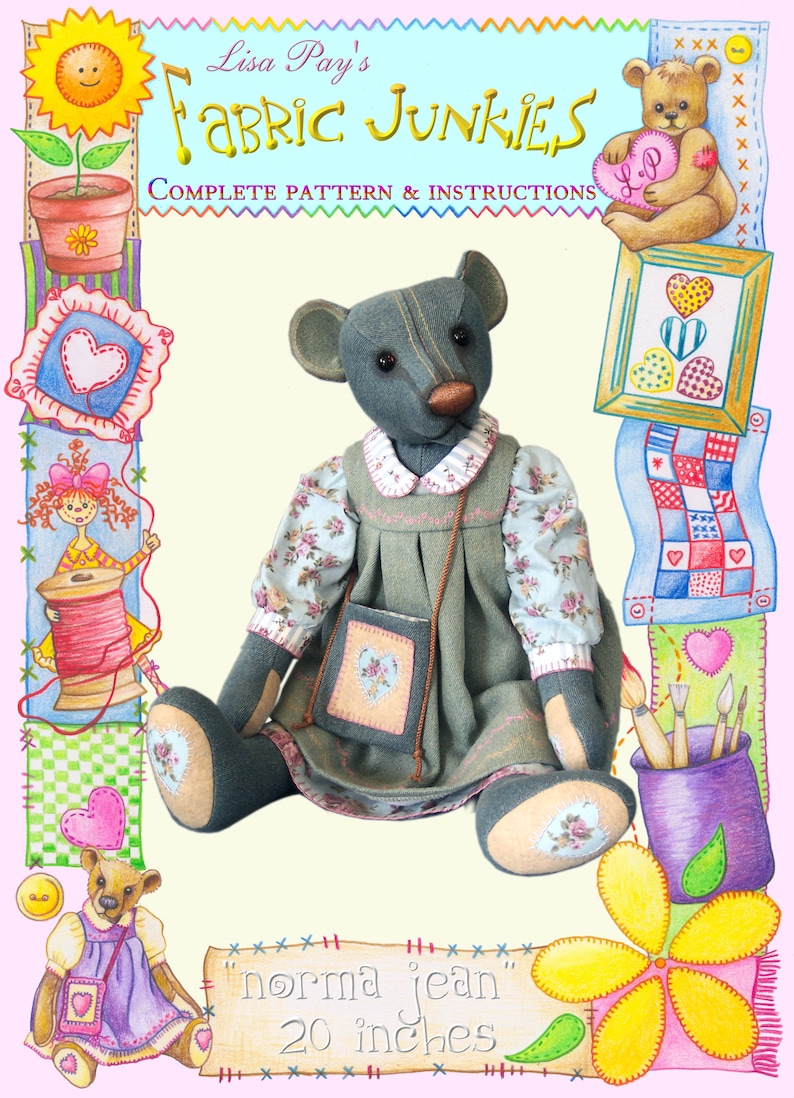 PDF Teddy Bear Pattern for Making Norma Jean Note A3 Printing Required ...