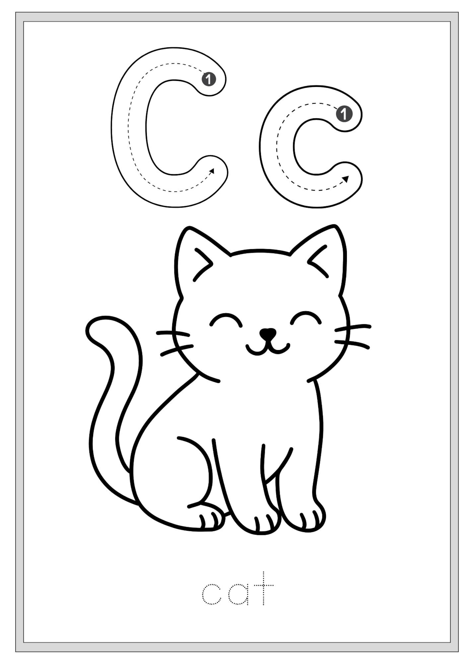 Printable ABC Coloring Book ~ Preschool Kindergarten Alphabet Book - Etsy