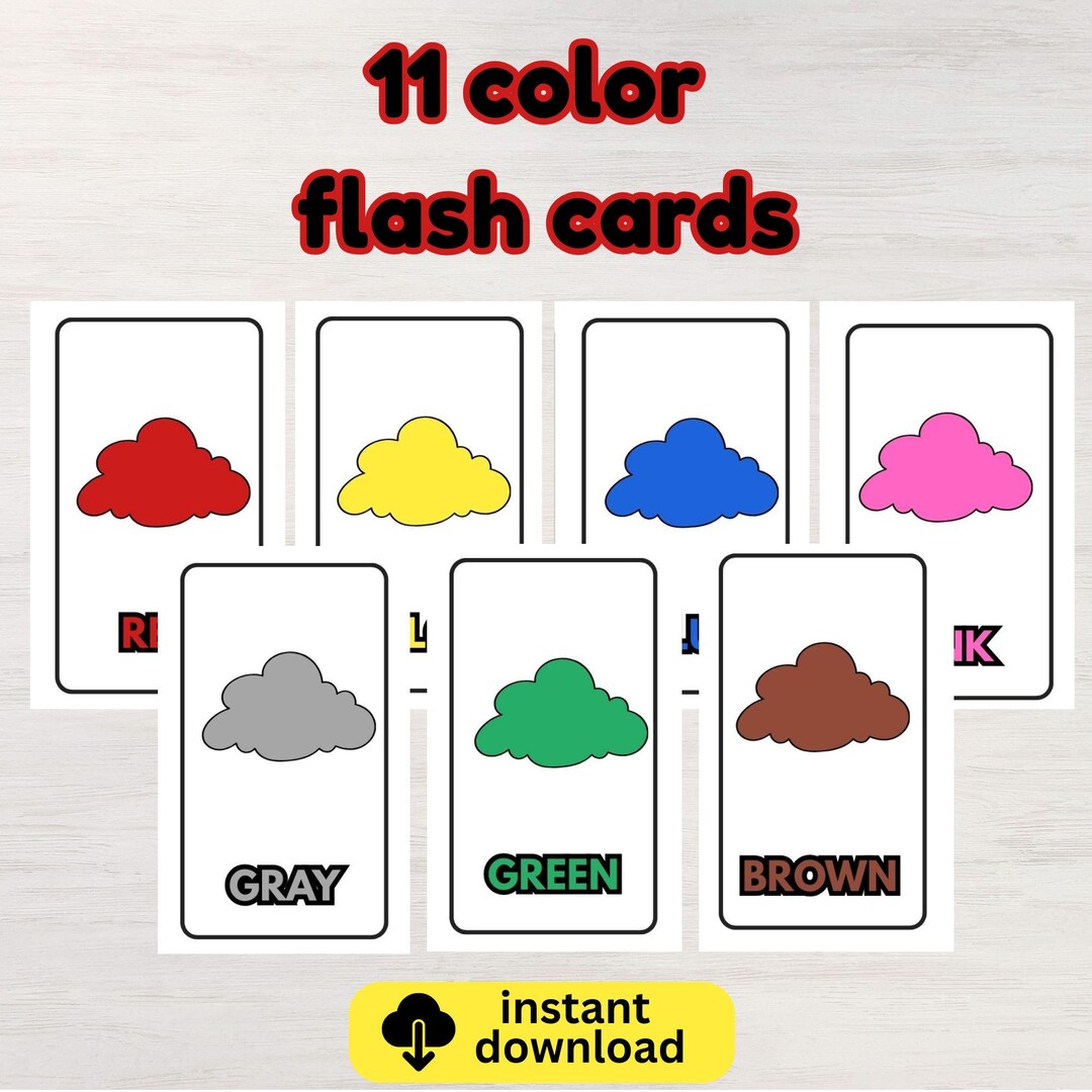 Transitional Kindergarten Kindergarten & Preschool Color Flash Cards ...