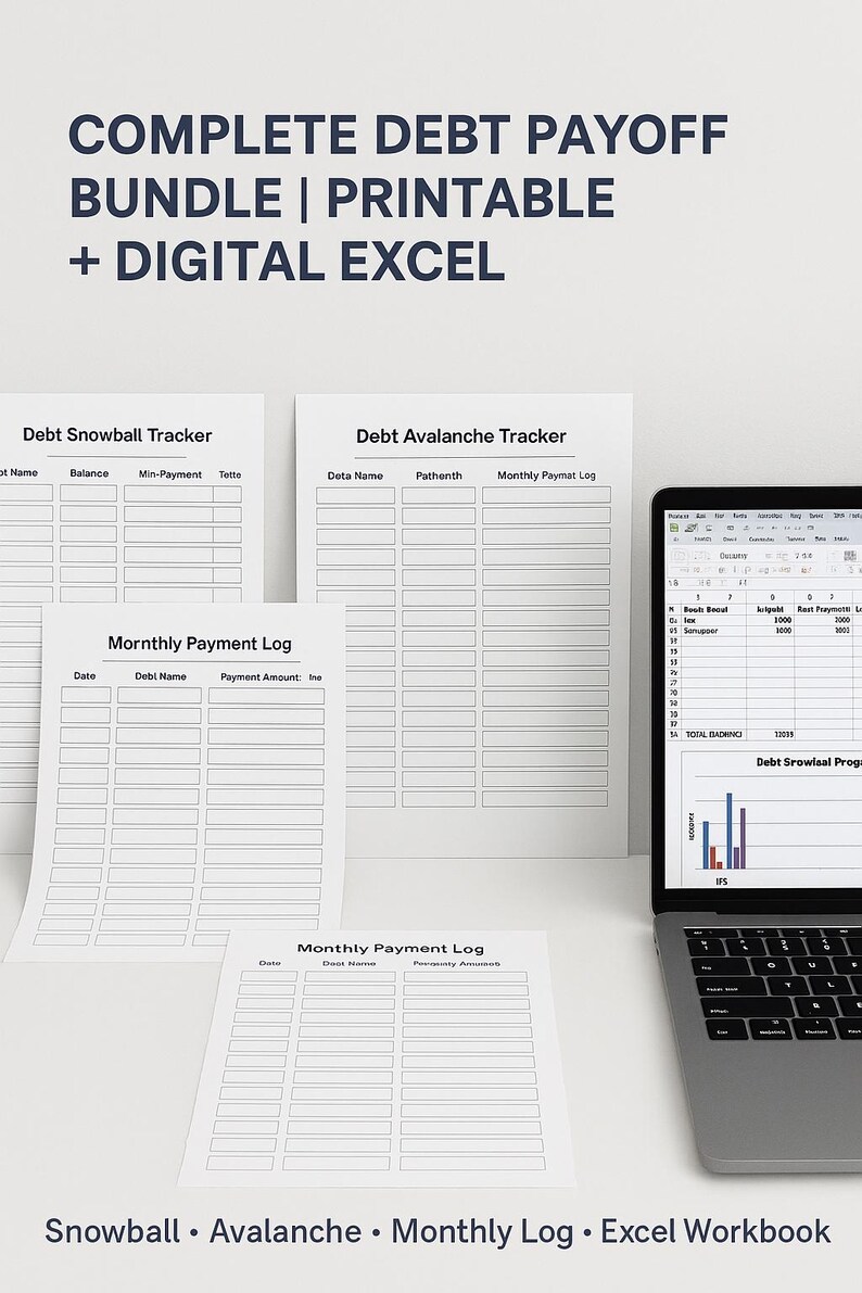 Debt Payoff Tracker | Printable PDF + Excel | Snowball & Avalanche ...