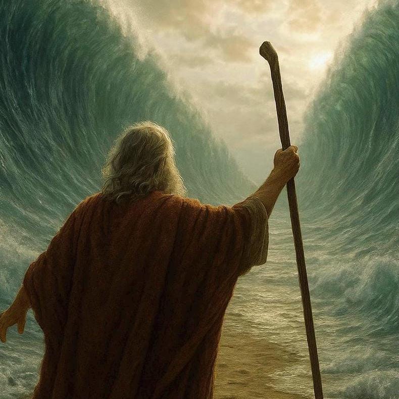 Moses Parting the Red Sea Printable | Christian Wall Art | Bible ...