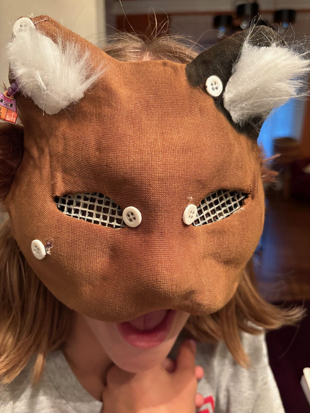 Buttons: Handmade Button & Fabric Animal Mask for Dress Up - Etsy