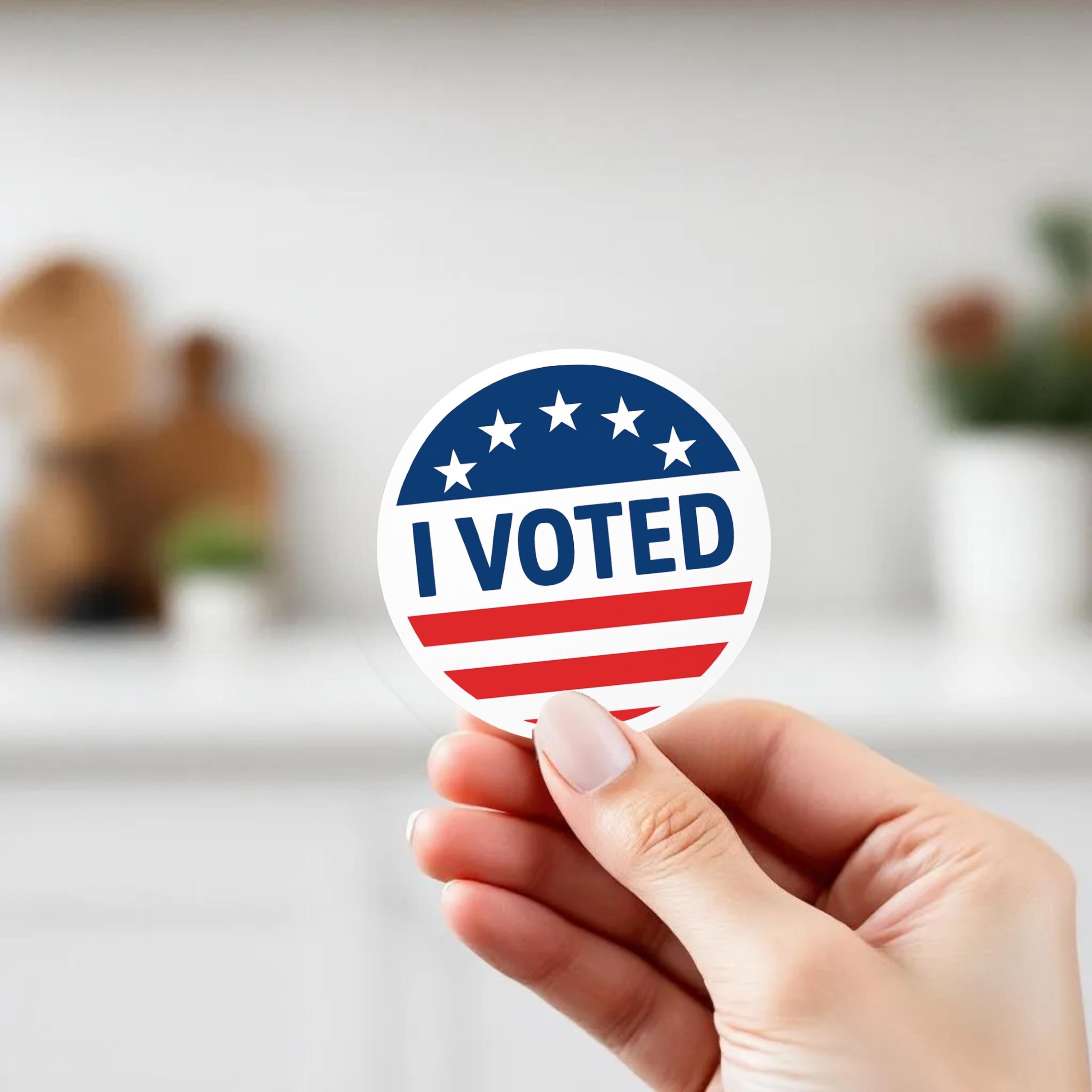 I Voted Sticker – American Flag Patriotic Vinyl Decal - Etsy