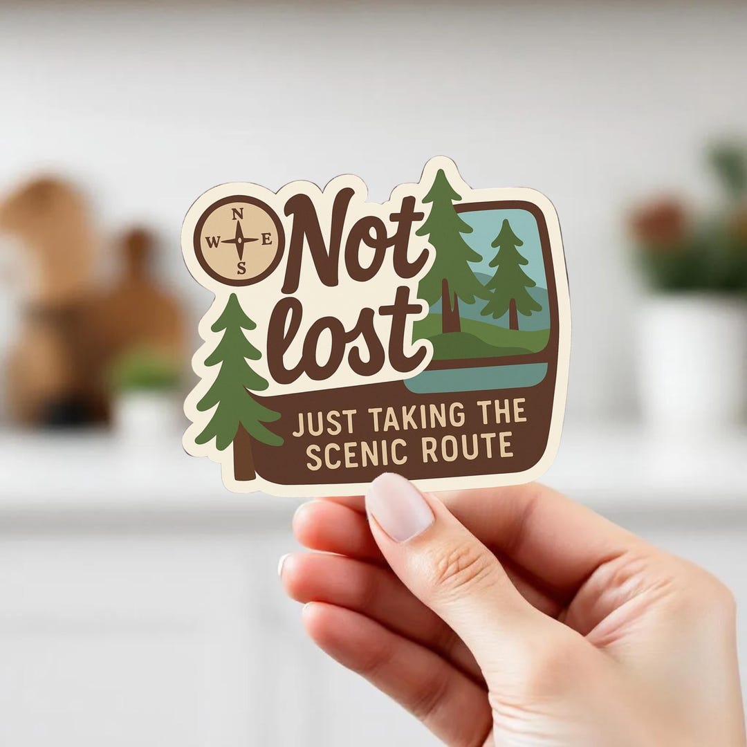 Scenic Route Vinyl Sticker – Adventure Travel Compass Decal - Etsy