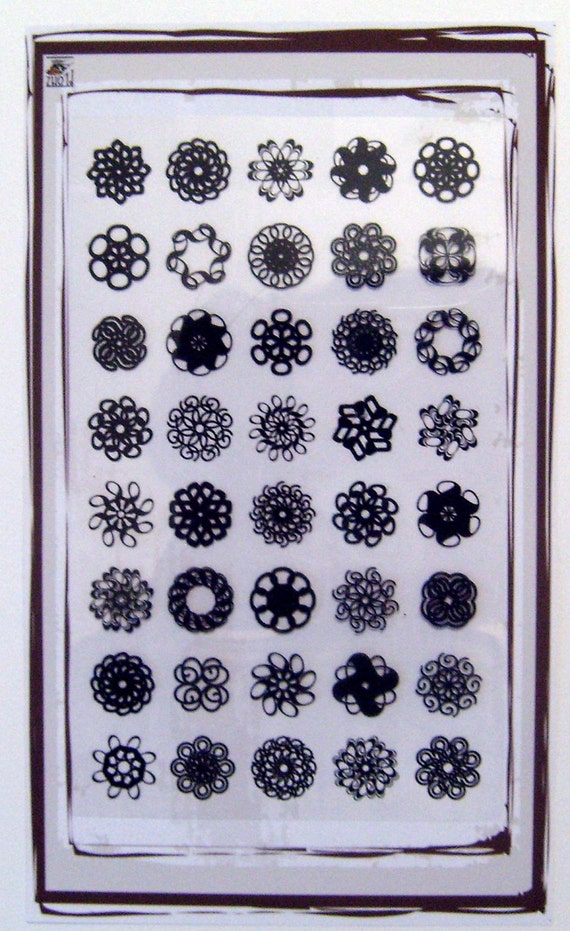 Small round patterns Flonz clear stamps set 023 | Etsy