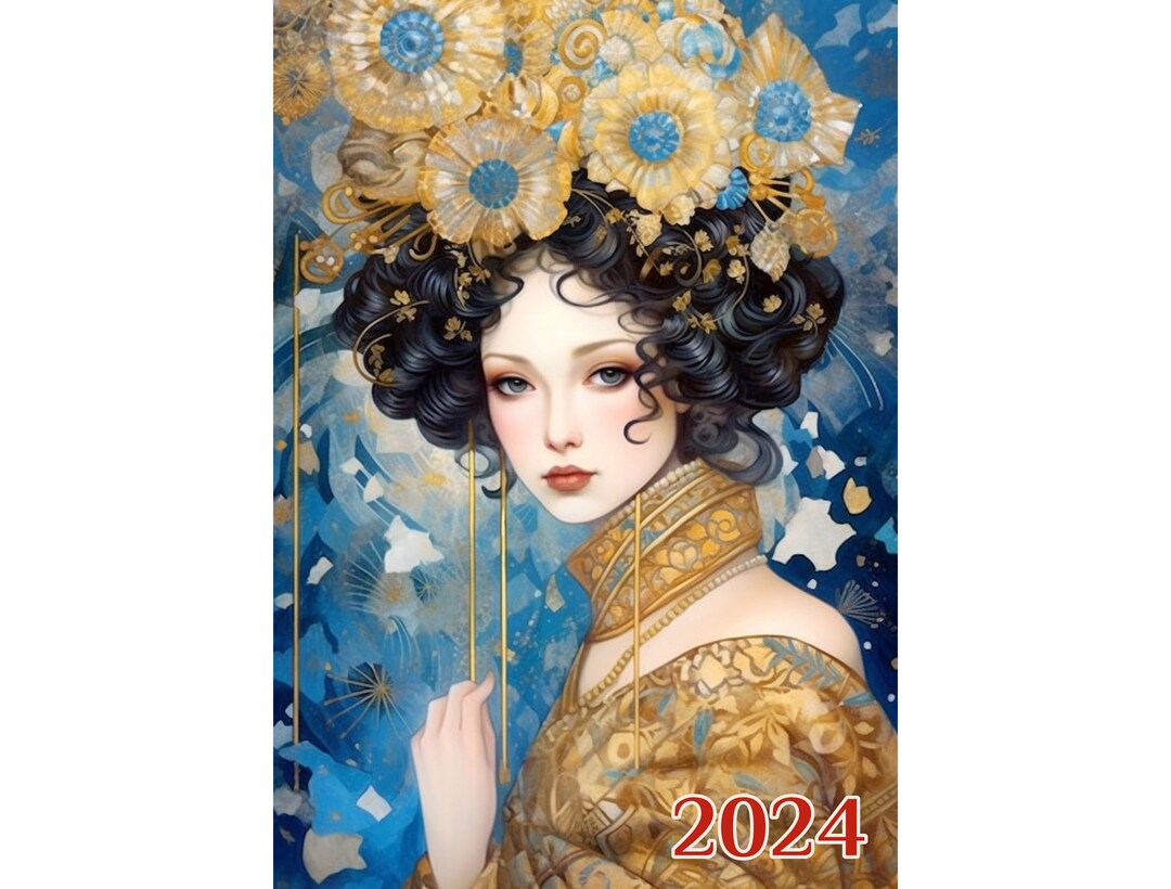 Wall Calendar 2024 ~ Gorgeous Attractive Women in Fancy Dresses and ...