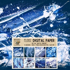 DIGITAL PAPER Set ~ 8 Designs 3000x3000 Pixels 600 Dpi ~ Arctic Terror ...