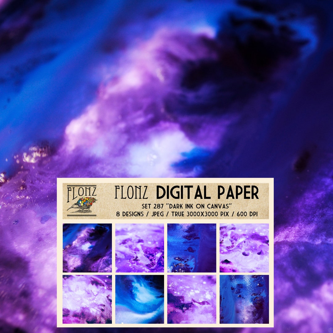 DIGITAL PAPER Set ~ 8 Designs 3000x3000 Pixels 600 Dpi ~ Dark Ink on ...
