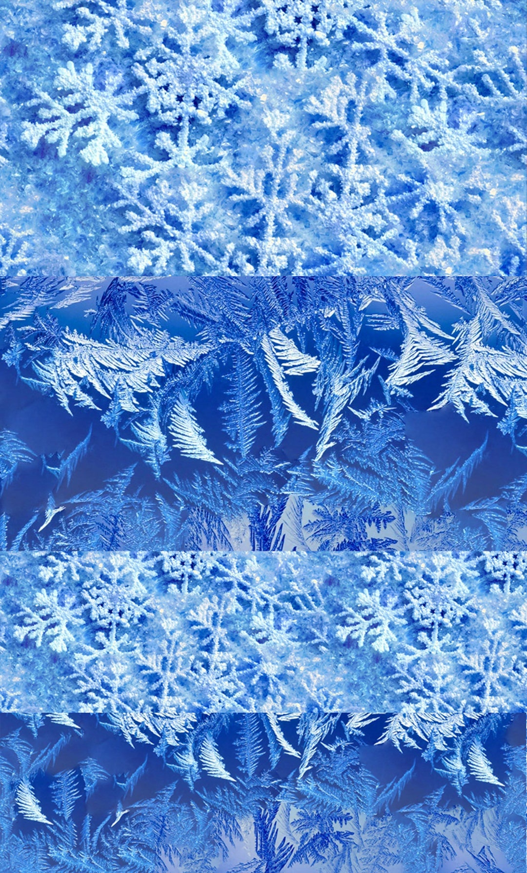 Nail Decals (5 Sheets) Frosty Winter Snowflakes Patterns Blue and Icy ...