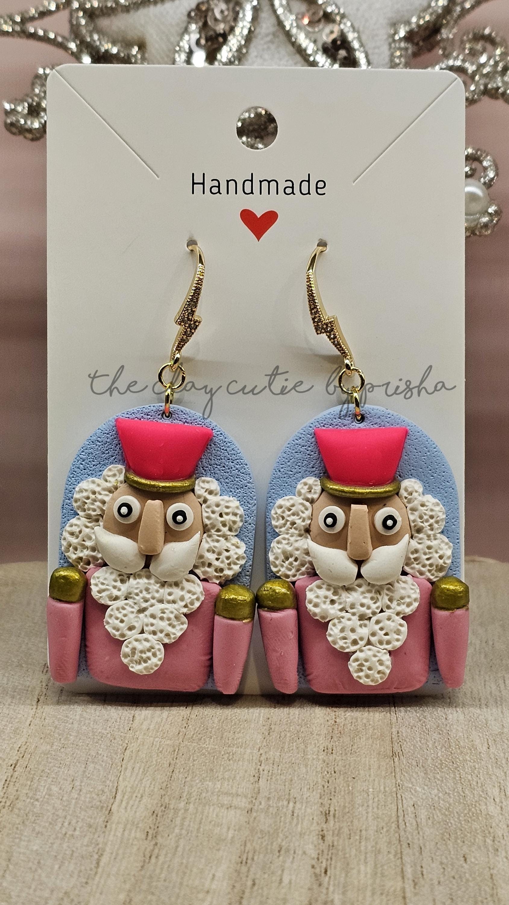 Handmade Polymer Clay Nutcracker Earrings, Holiday Jewelry - Etsy