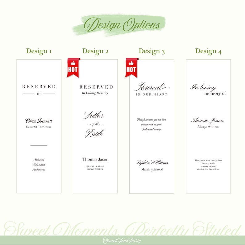 Memorial Wedding Chair Sign, Reserved Banner for Loved Ones, in Loving ...