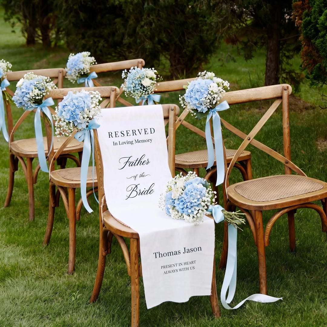 Memorial Wedding Chair Sign, Reserved Banner for Loved Ones, in Loving ...