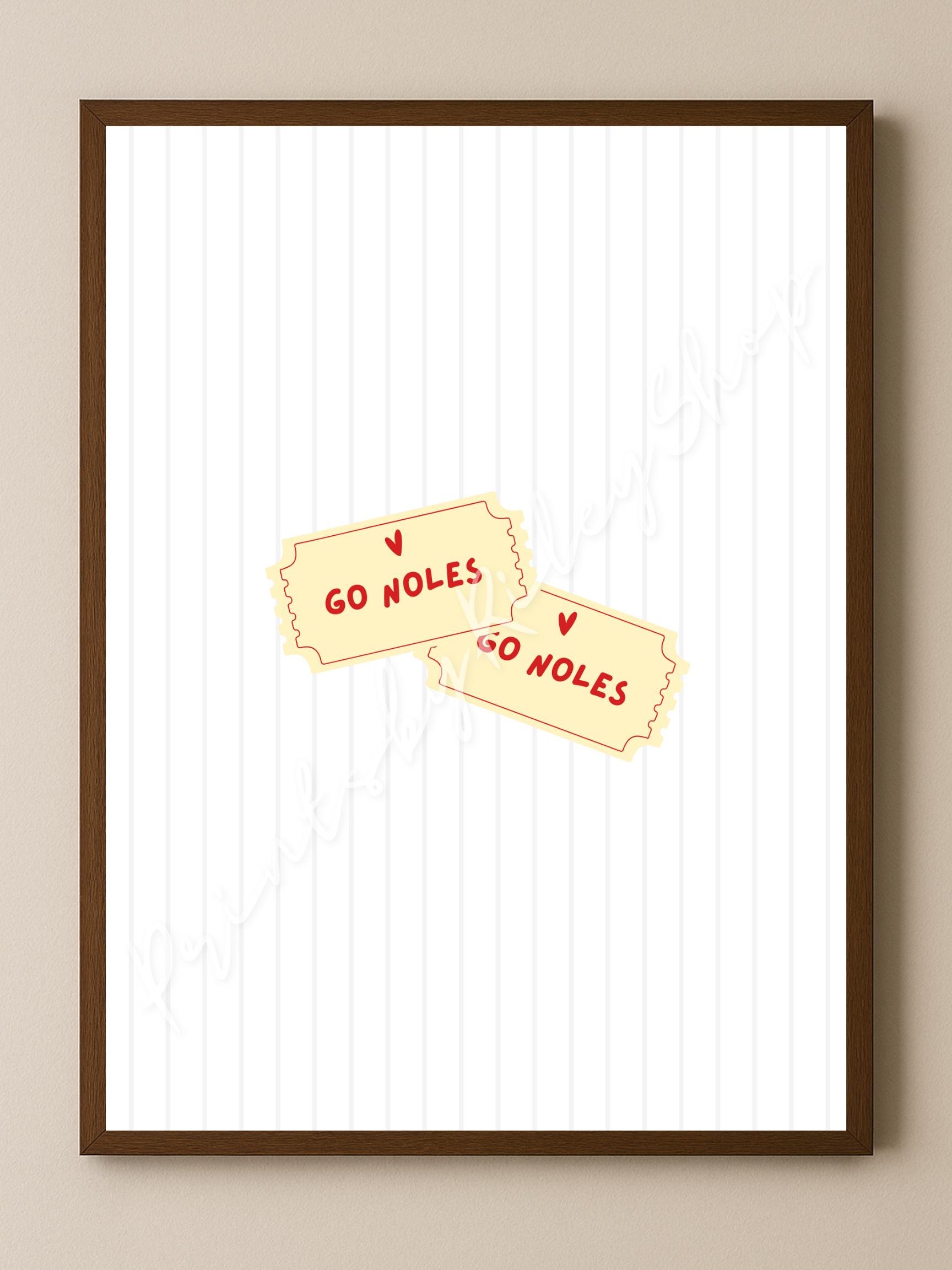 FSU 'go Noles' Ticket Prints - Etsy