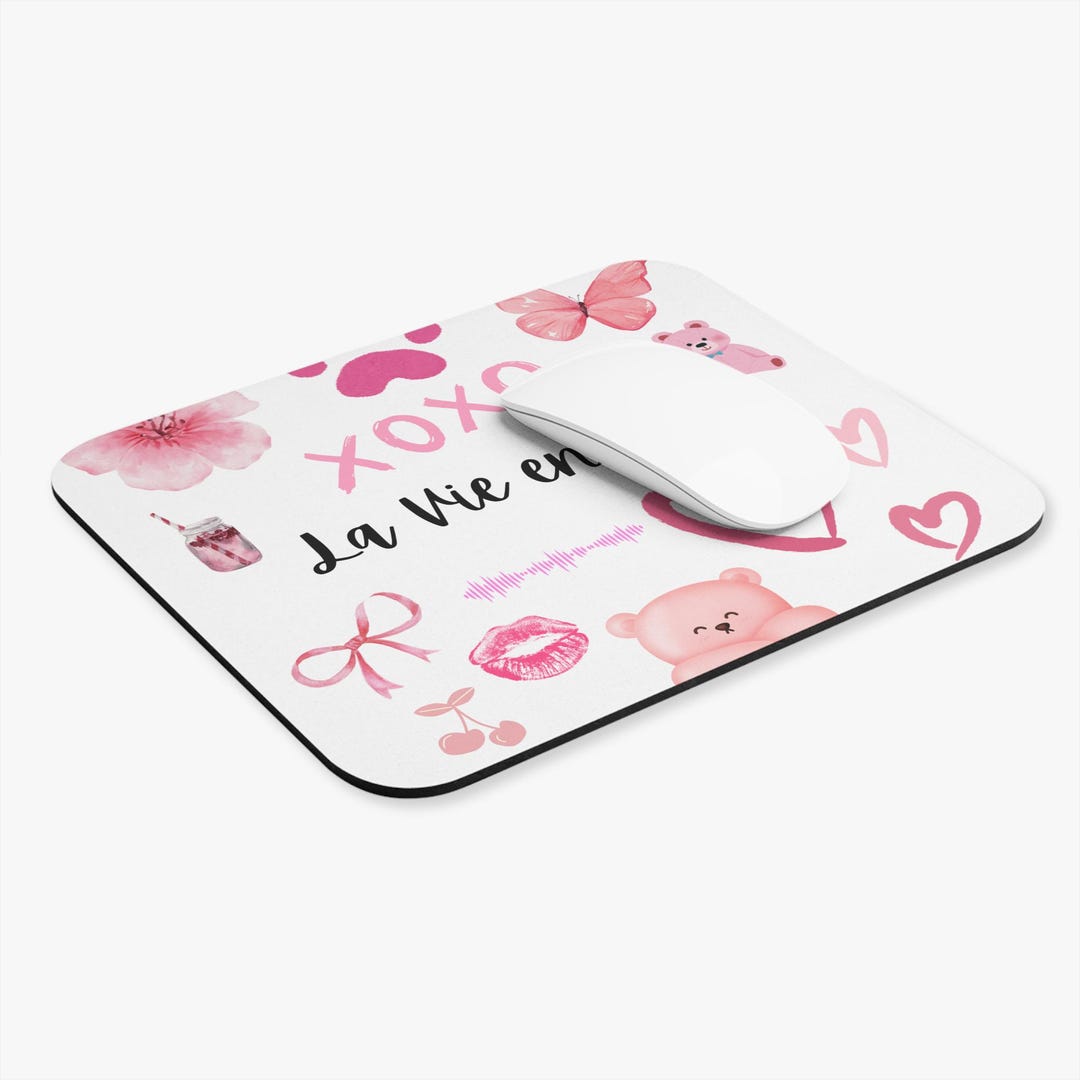 Elegant Floral Mouse Pad, Cute Desk Accessory, Gifts for Her, La Vie En ...