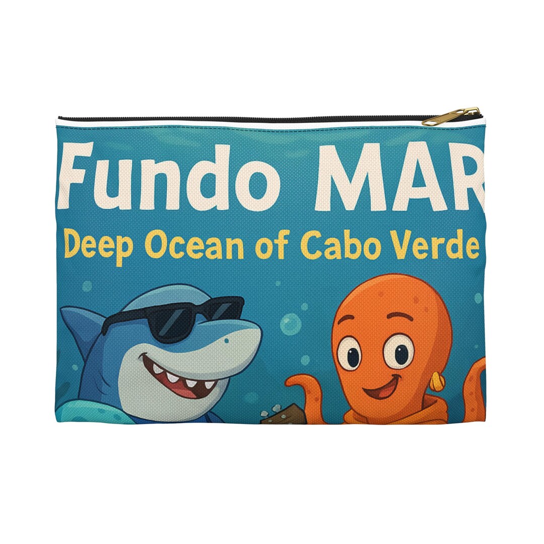Ocean-themed Accessory Pouch, Fun Marine Life Cosmetic Bag, Sea ...