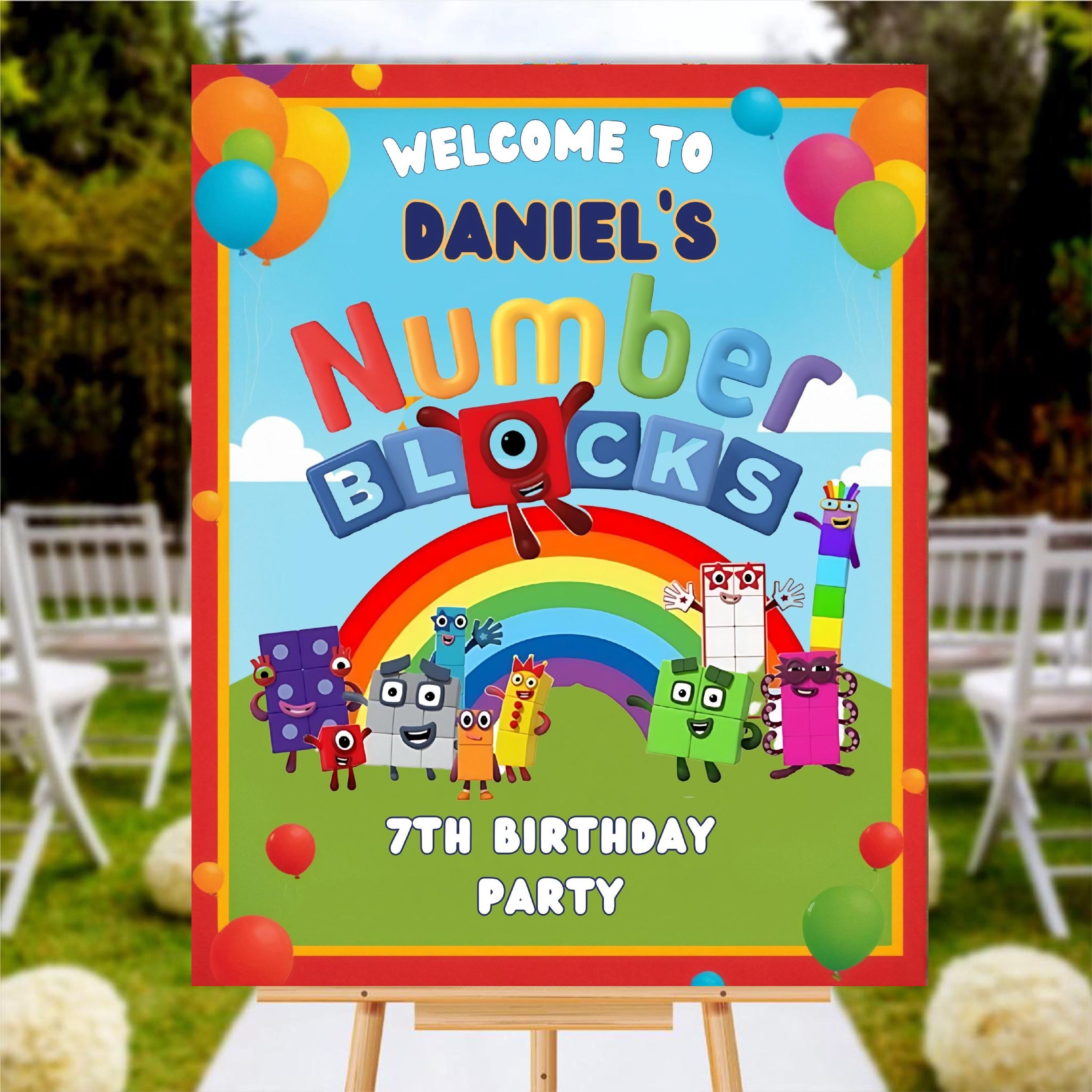 Number Blocks Birthday Welcome Sign Banner Numberblocks Sign Birthday ...