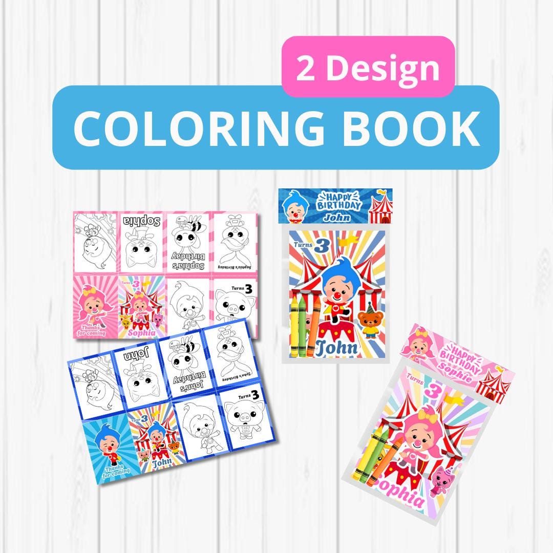 Plim Plim Mini Book X6 Personalized Coloring / Pdf + Png / Happy ...