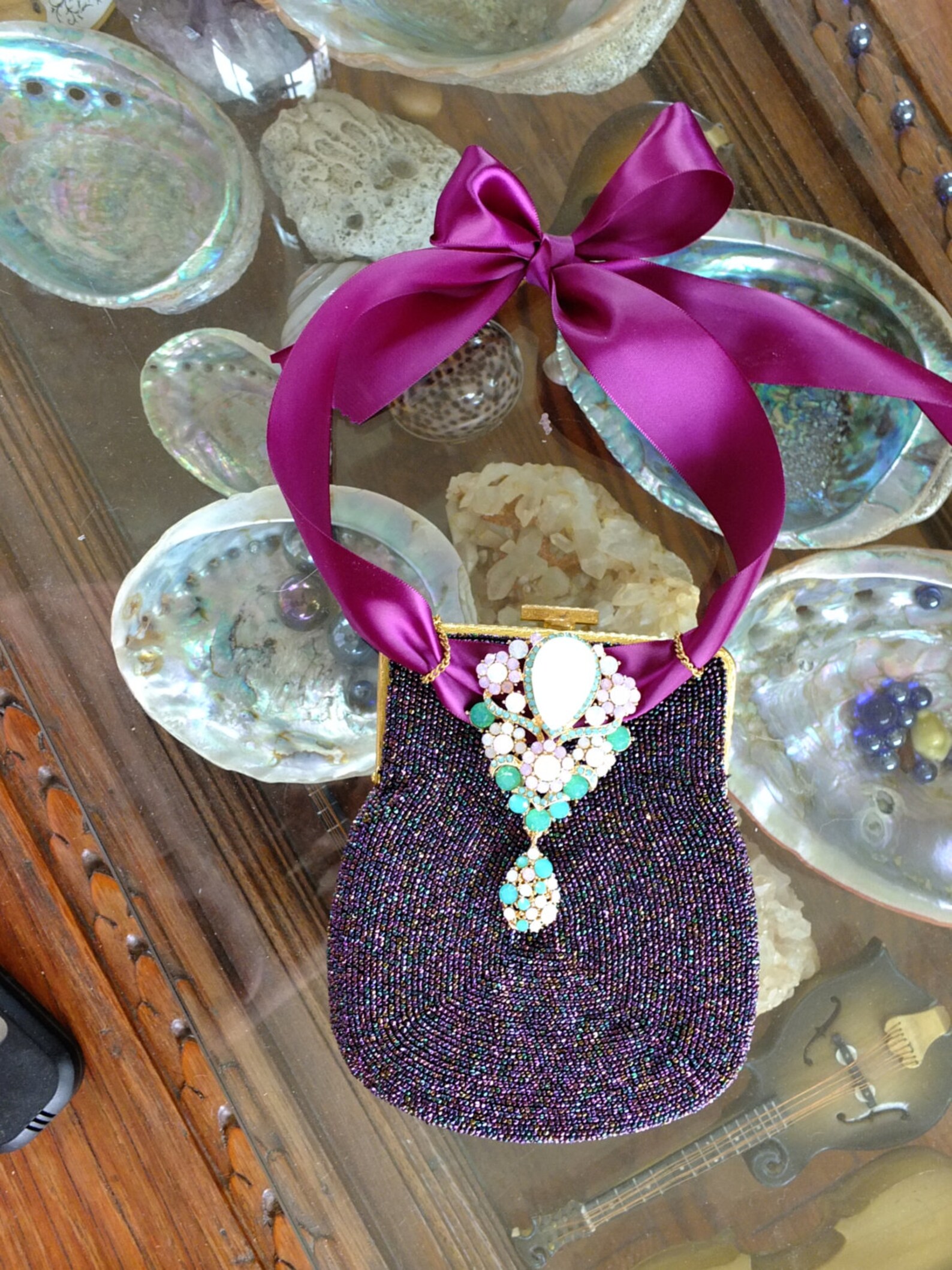 Grape Purple Vintage Wedding Purse Opal Color Brooch - Etsy