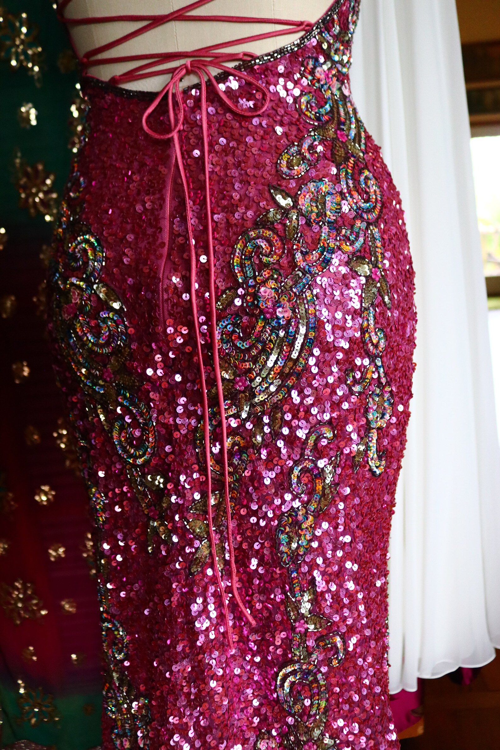 Raspberry Mermaid Fairy Alternative Rainbow Sequin Beaded Art - Etsy