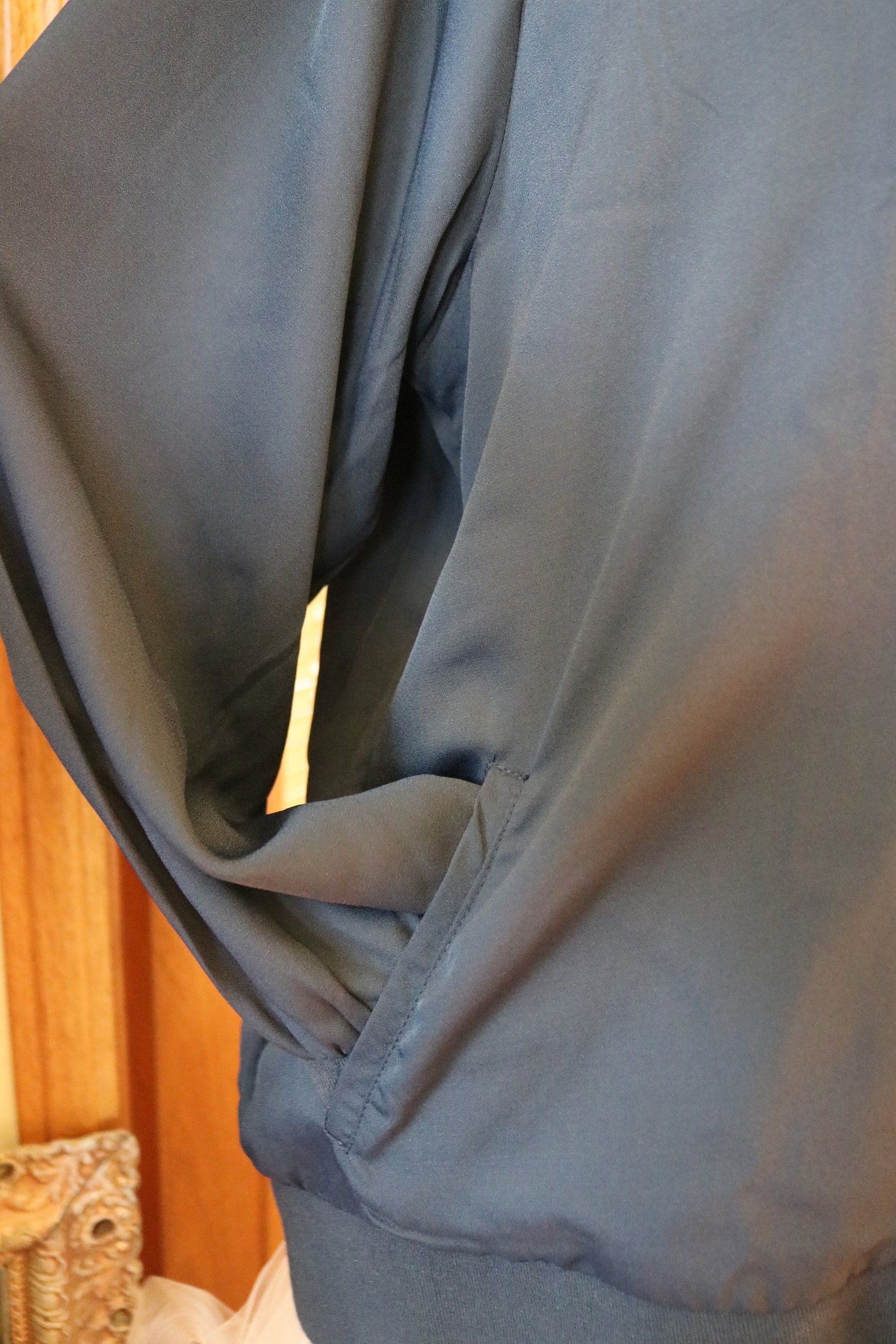 40s Style Bomber Jacket Embroidered Navy Red Coat Wrap Cape - Etsy