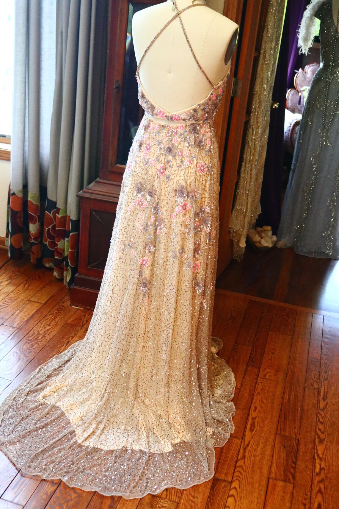 Multicolored Jewel beaded wedding dress fairy mermaid | Etsy