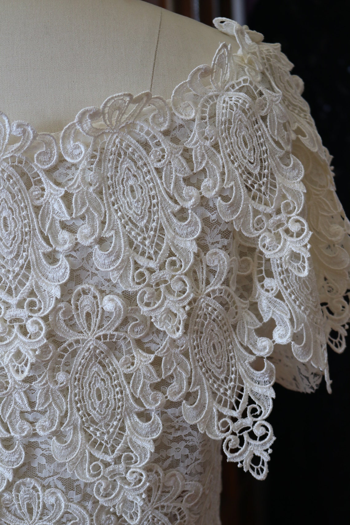 Wedding dress bridal gown lace bolero lace jacket lace cover | Etsy