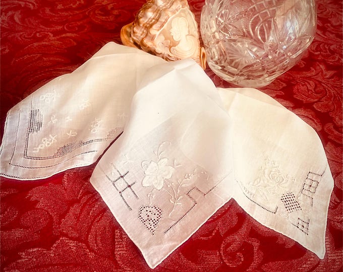 1920s Beautiful MADEIRA Hanky,embroidered Hankie Handkerchief,white ...
