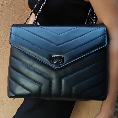 Classic Style XL DIAMONDS Genuine Leather Shoulder Bag - Etsy