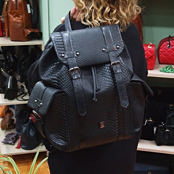 Leather Backpack - Etsy