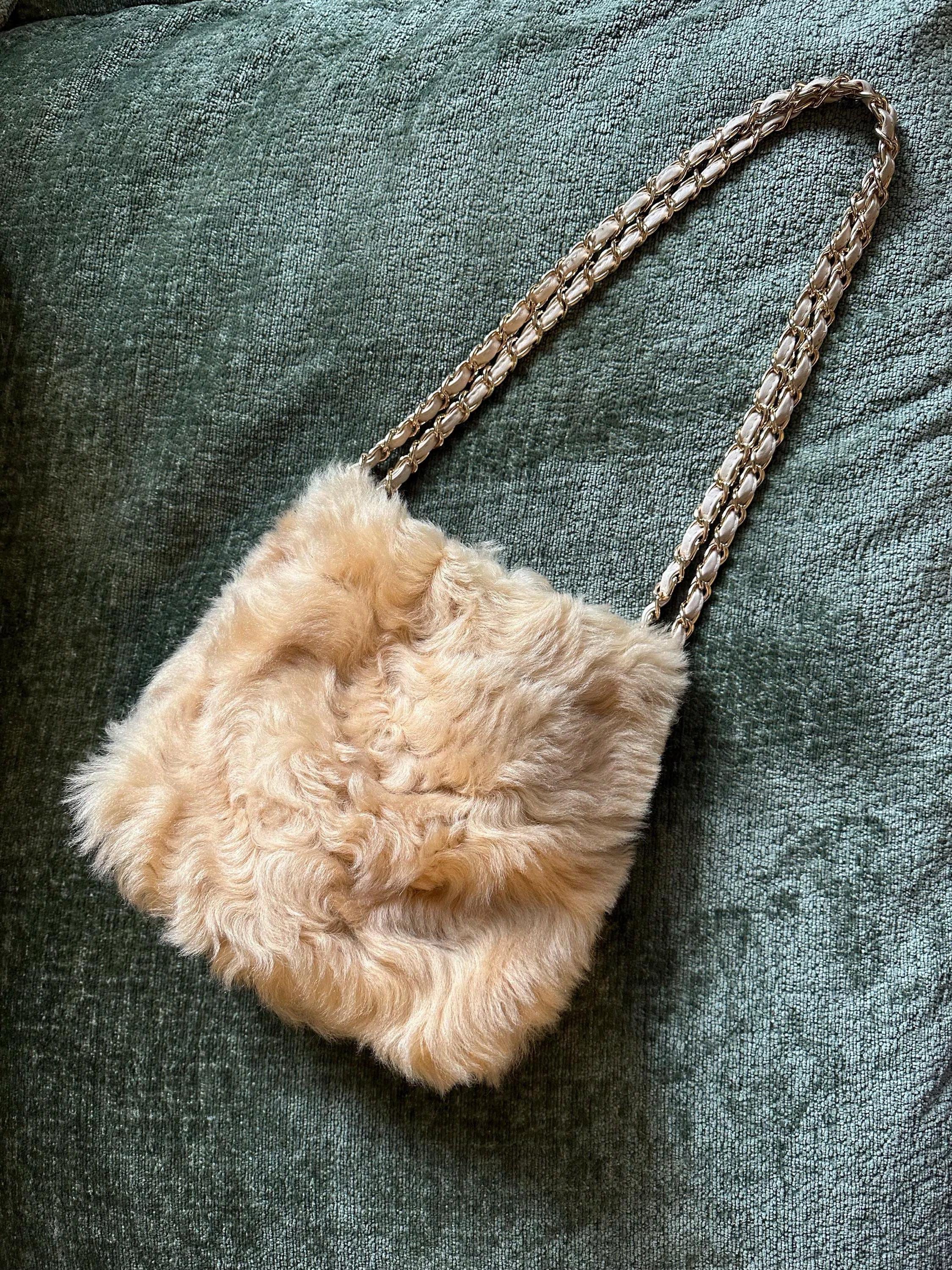 Genuine Sheepskin Shoulder Bag, Medium Size Purse for Women, Excellent ...