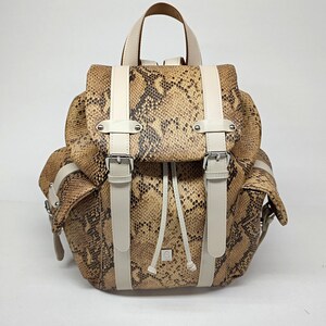 Black Snake Skin Style Leather Backpack, Genuine Calfskin Women ...