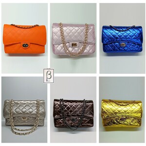 Classic Style XL DIAMONDS Genuine Leather Shoulder Bag, Quilted Elegant ...