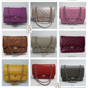 Classic Style XL DIAMONDS Genuine Leather Shoulder Bag, Quilted Elegant ...