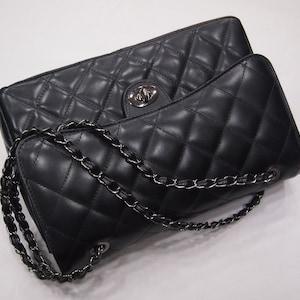Classic Style XL DIAMONDS Genuine Leather Shoulder Bag, Quilted Elegant ...