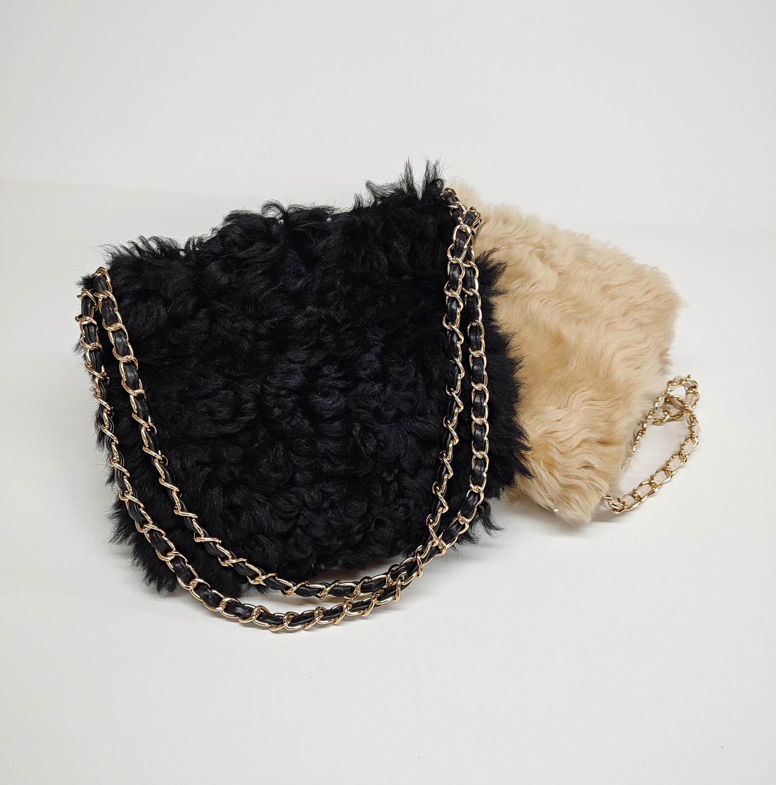 Genuine Sheepskin Shoulder Bag, Medium Size Purse for Women, Excellent ...