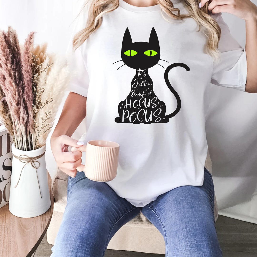 Retro Hocus Pocus Comfort Colors Tee: Halloween Black Cat Shirt - Etsy