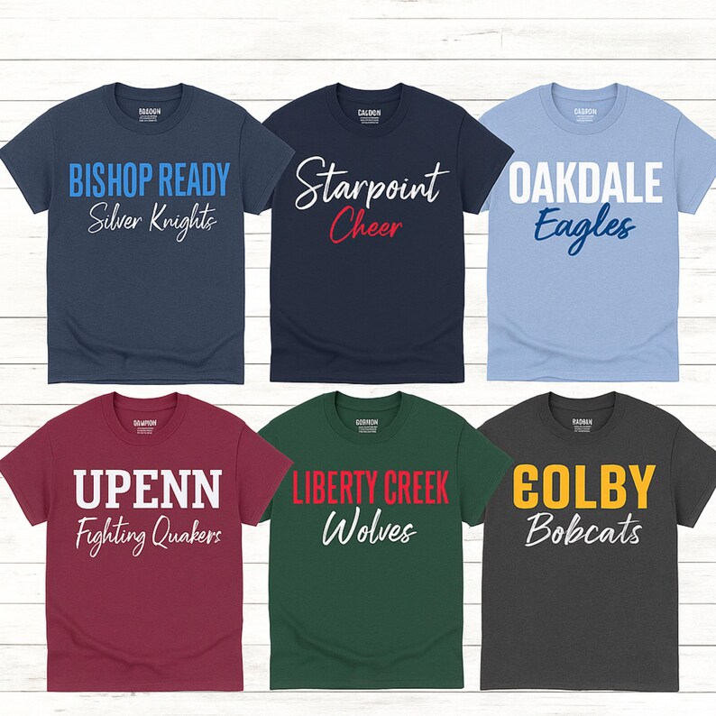 Custom School Spirit T-shirt: Modern Font, Team Mascot Design - Etsy