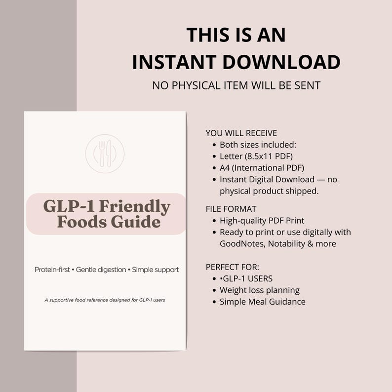 GLP-1 Friendly Foods Guide | Protein-first Meal Plan (printable PDF) - Etsy