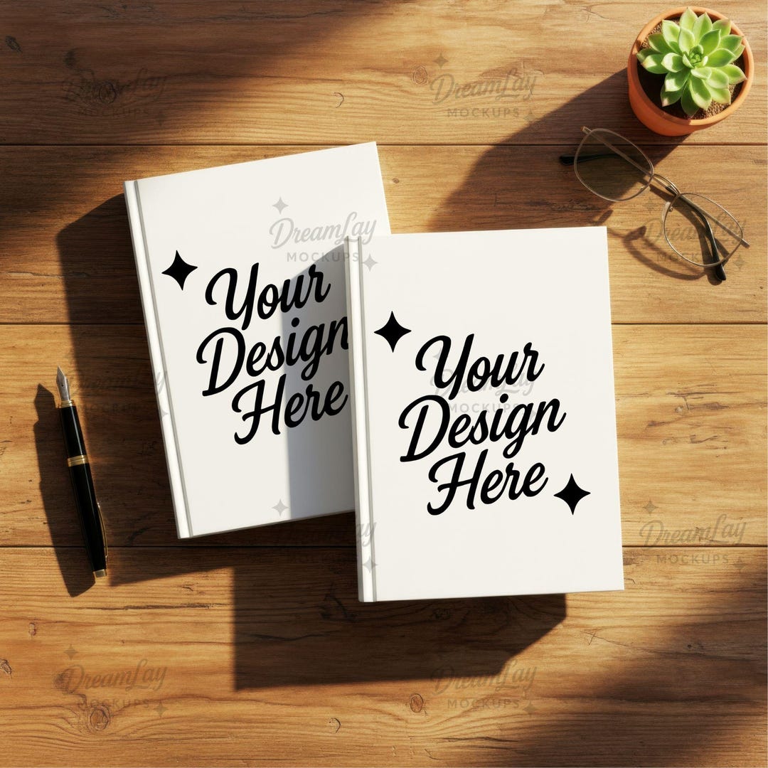 Hardcover Notebook Mockup – 8.5x11 PSD & JPG Template - Etsy