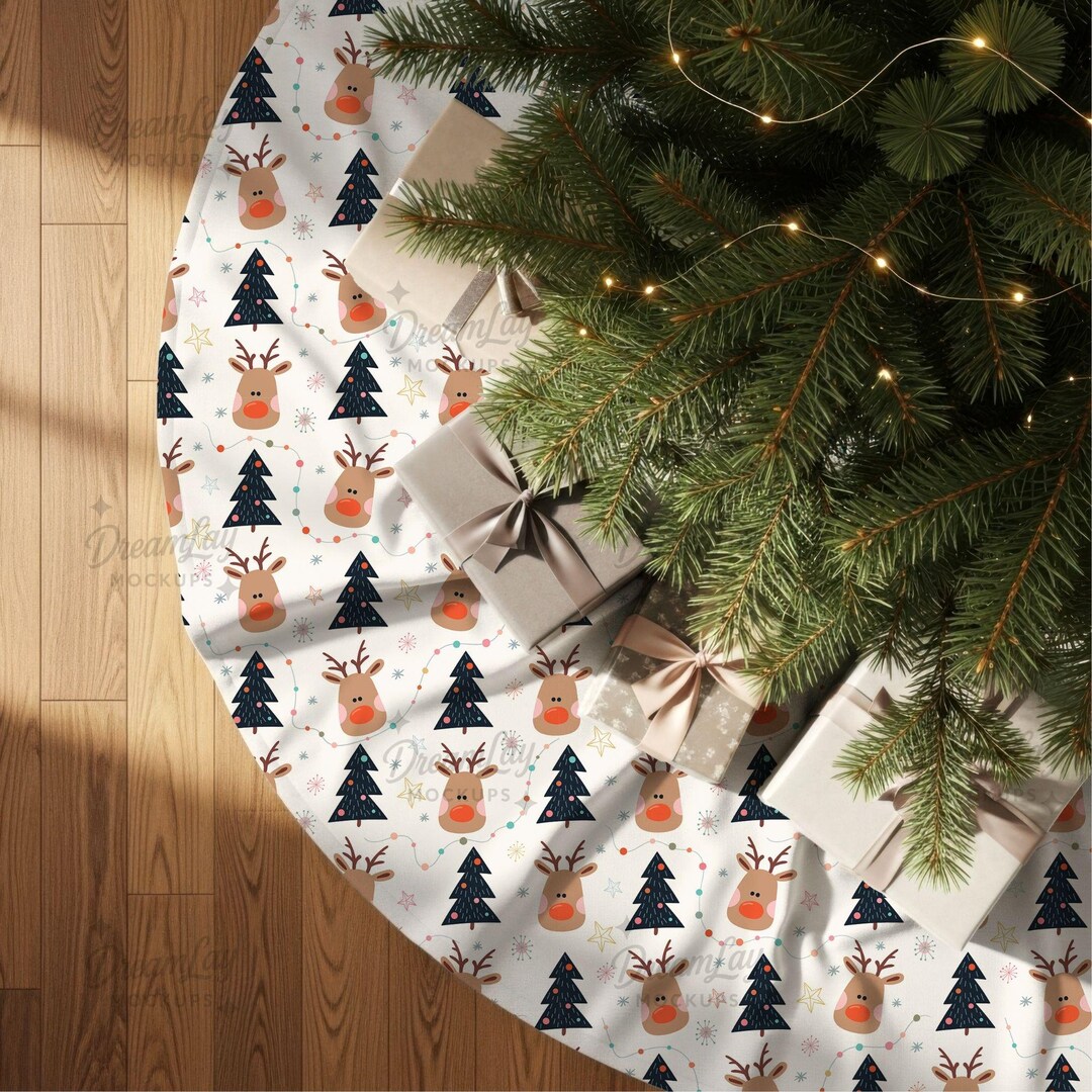 Christmas Tree Skirt Mockup – 10x10 PSD Smart Object - Etsy