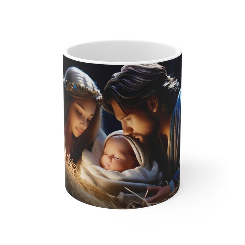 Nativity Scene Mug | Mary Joseph and Baby Jesus, Christmas Religious ...