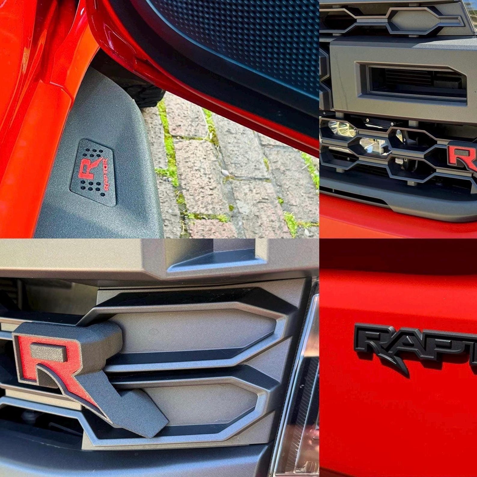 Ford Next Gen Ranger Raptor Sidestep Inserts, Front Grill R Badge and ...