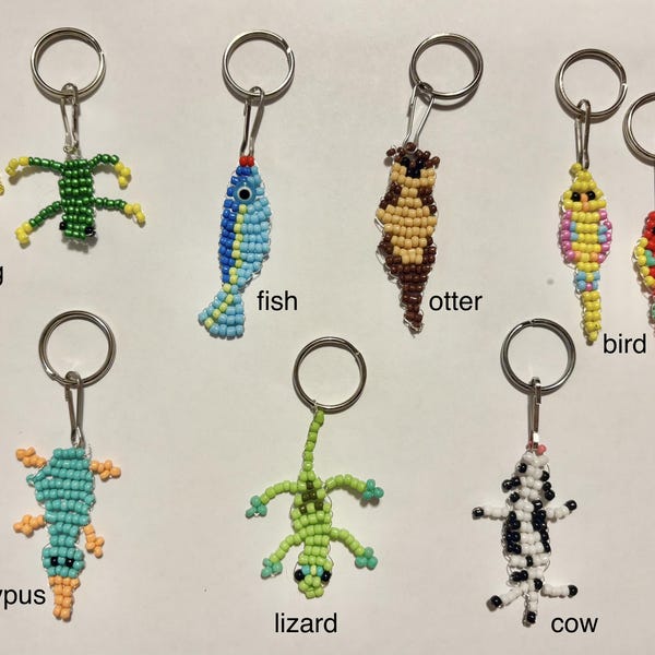 Beaded Animal Keychain - Etsy