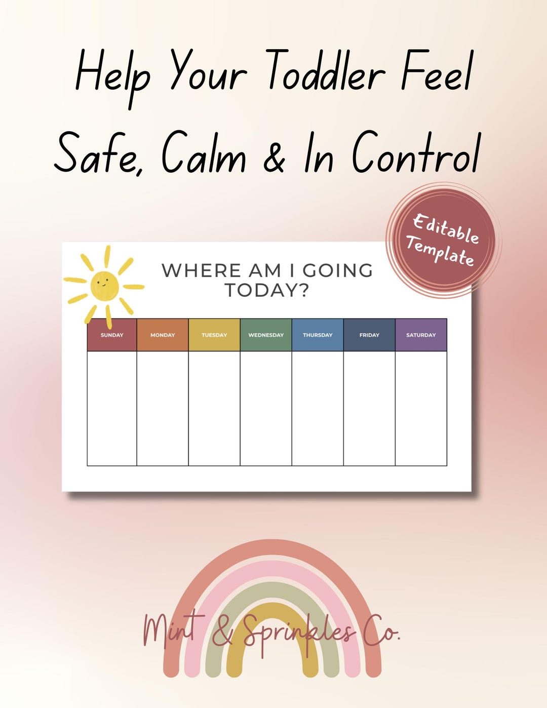Toddler Visual Schedule Printable | Daily Routine Chart for Kids ...