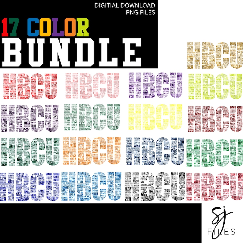HBCU PNG: 17-color Pride Bundle for Black College Designs, Homecoming ...