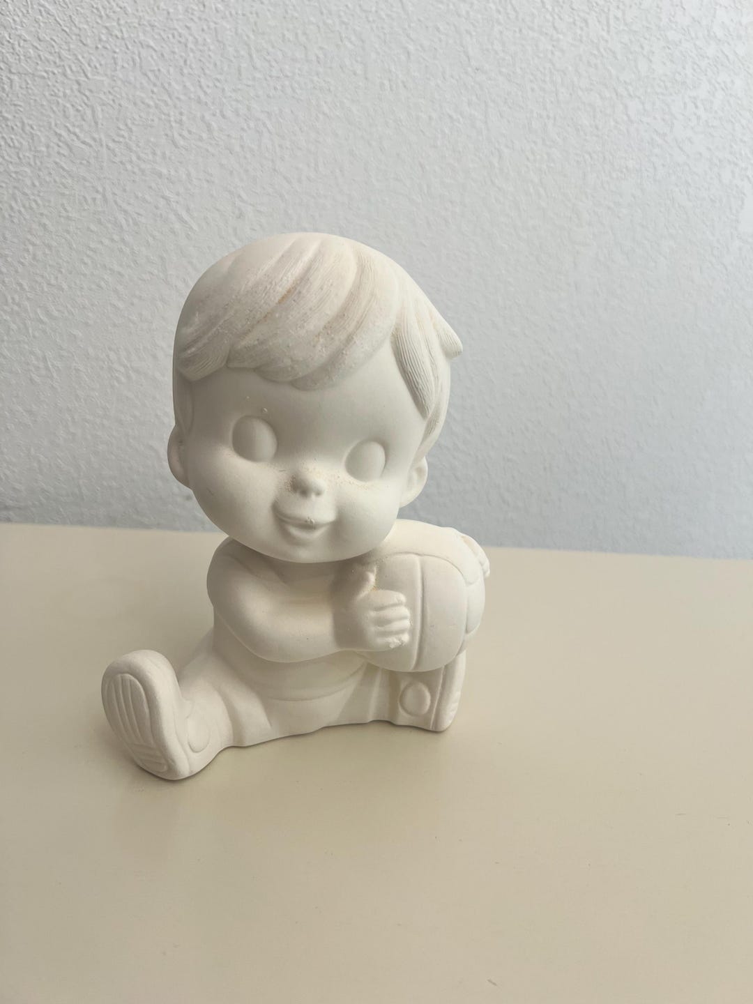 Ready to Paint Ceramic Bisque Vintage Boy Child With Ball Figurine - Etsy