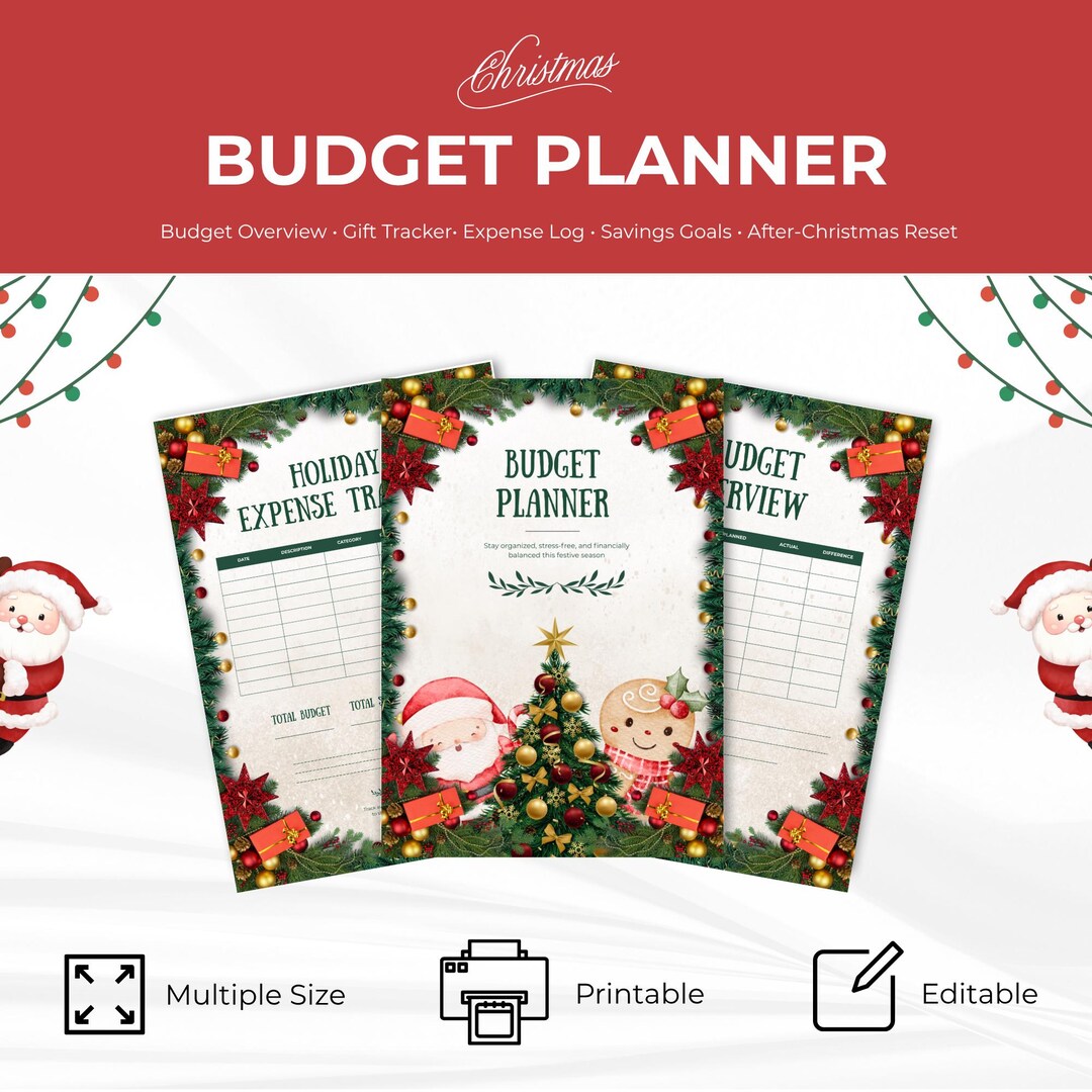 Christmas Budget Planner Printable: Holiday Expense Tracker (PDF Canva ...