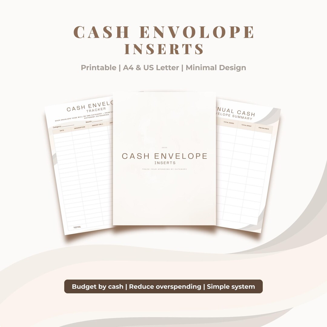 Cash Envelope Inserts Printable , Expense Tracker , A4 & US Letter PDF ...