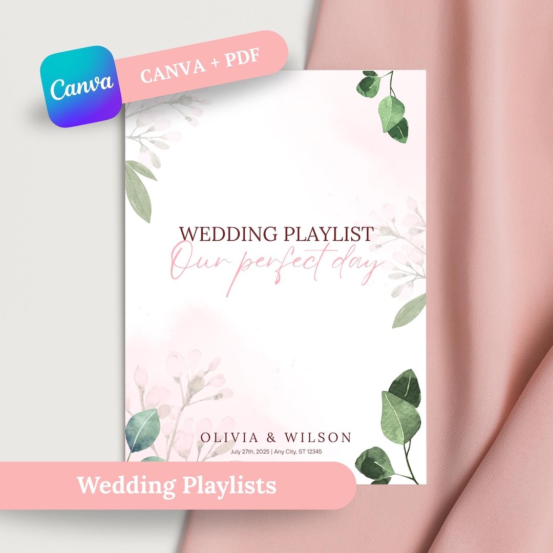 Wedding Playlist Template: Music Planner, DJ Checklist (canva + PDF) - Etsy