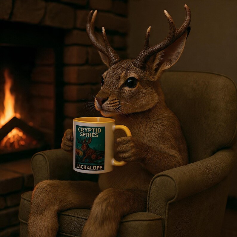 Jackalope Coffee Mug | Cryptid Series Collectible Drinkware - Etsy